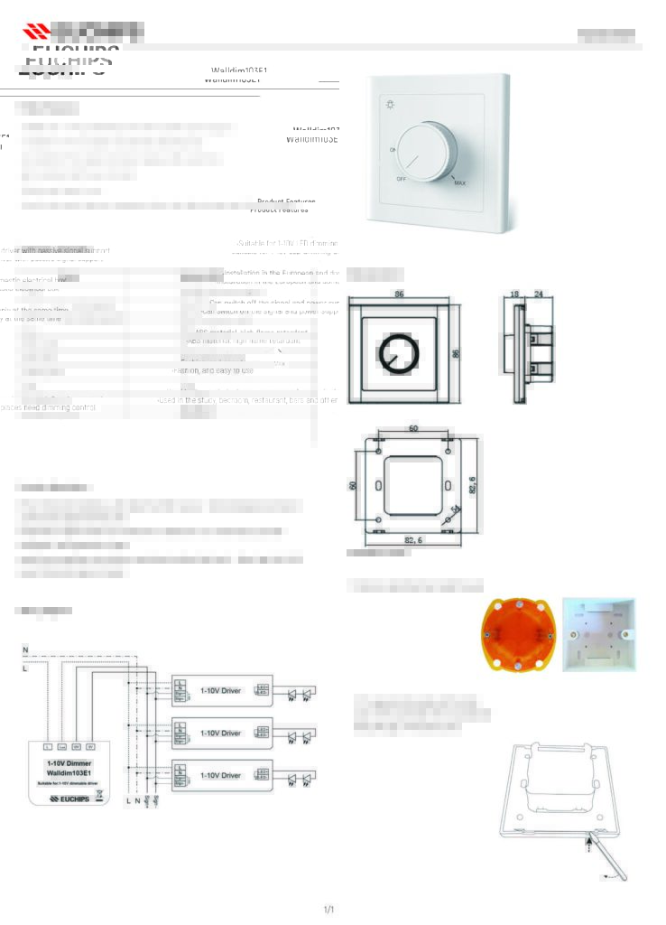 0-10V Dim switch Walldim103E1
